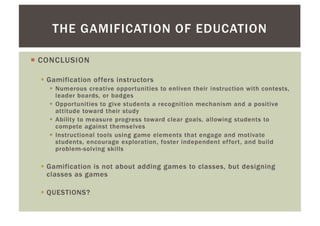 THE GAMIFICATION OF EDUCATION | PDF