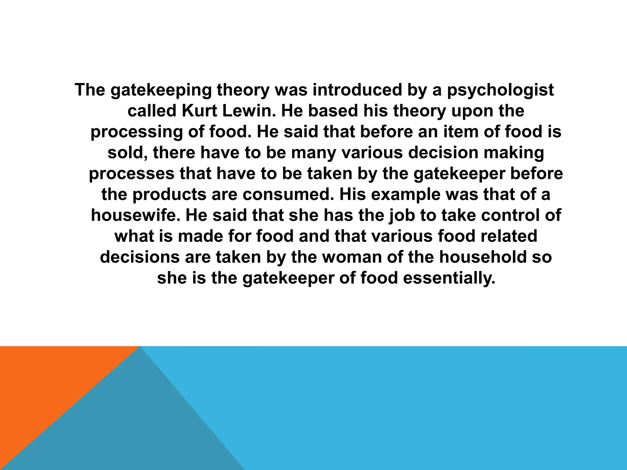 The gatekeeping theory | PPTX