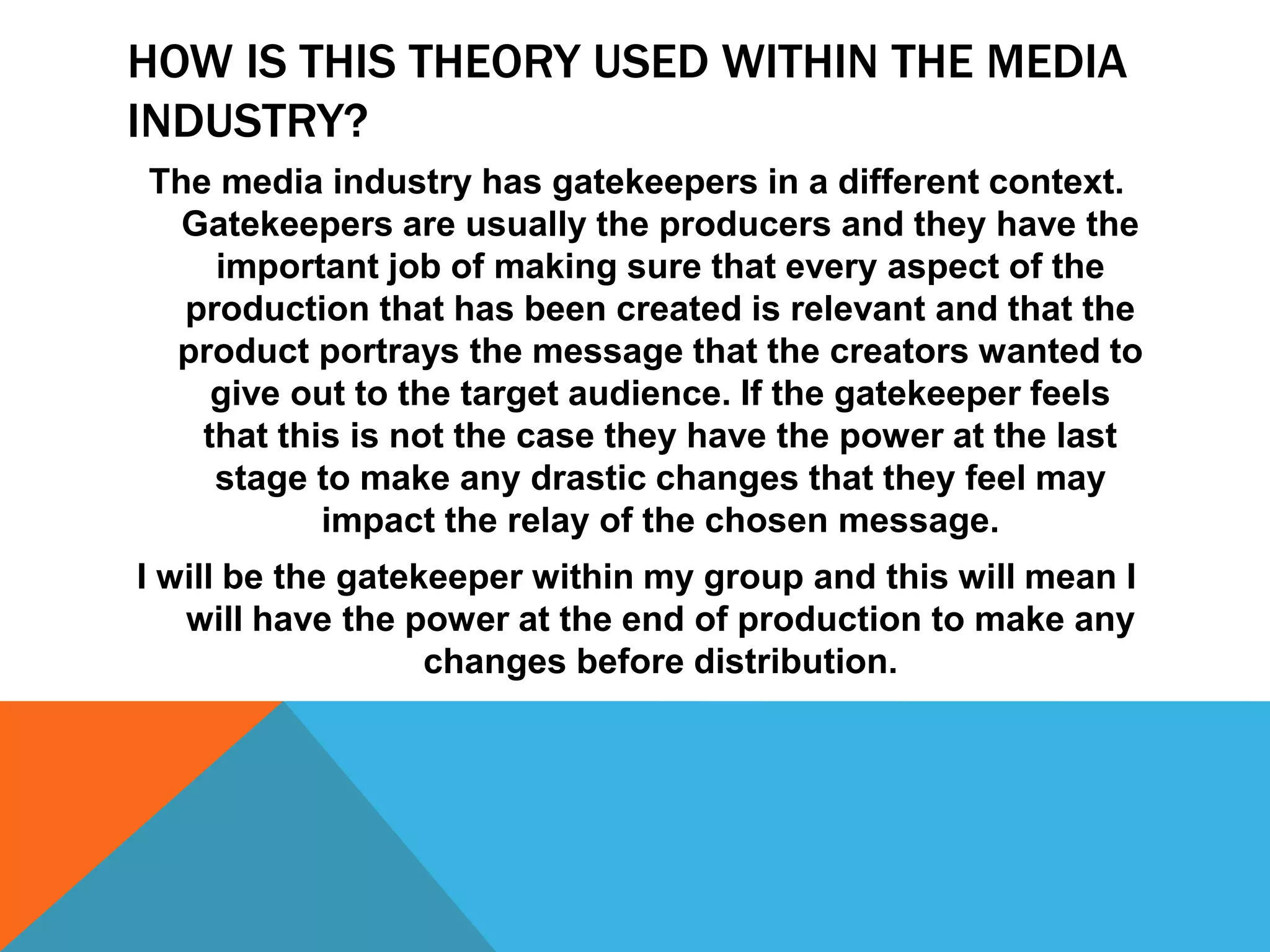 The gatekeeping theory | PPTX