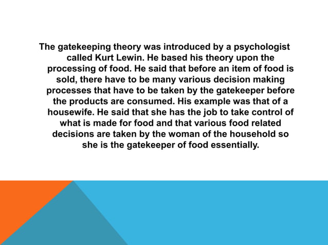 The gatekeeping theory | PPT