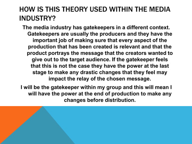 The gatekeeping theory | PPT