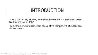 Gate Control Theory Melzack And Wall 1965