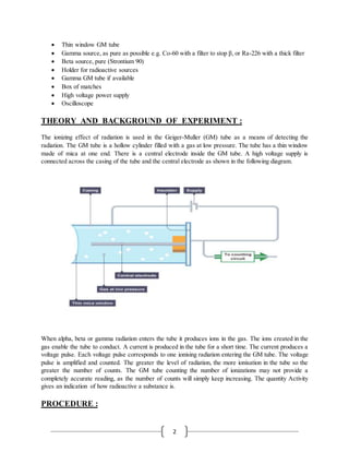 The geiger muller tube experiment . | DOCX