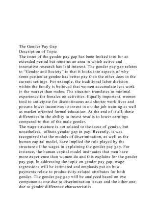 The Gender Pay GapDescription of TopicThe issue of the g.docx