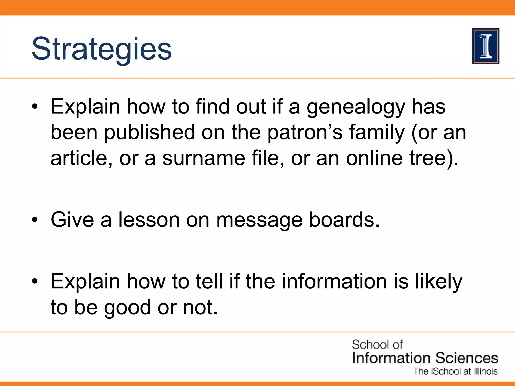 The Genealogical Reference Interview | PPTX