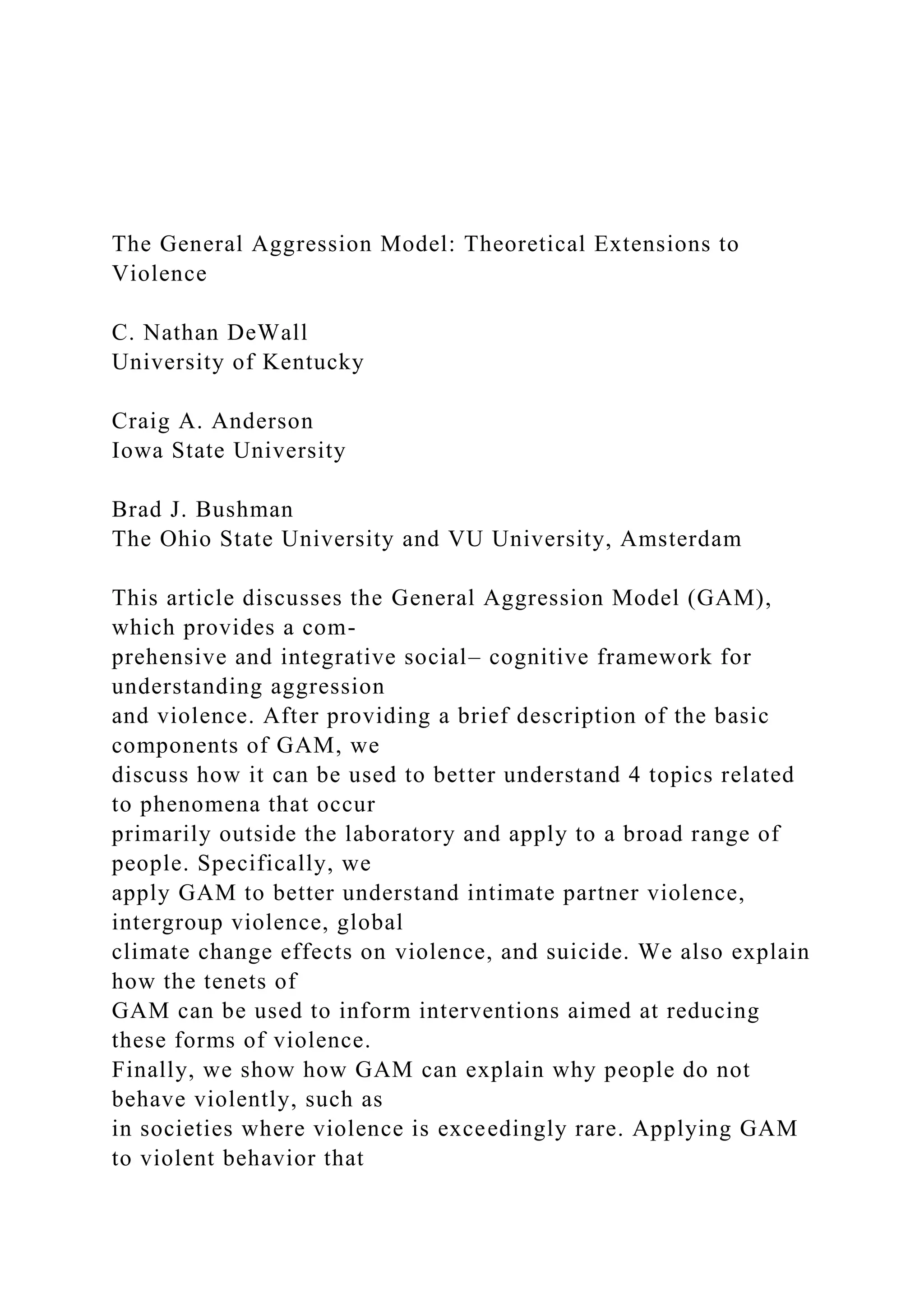 The General Aggression Model Theoretical Extensions to Violen.docx