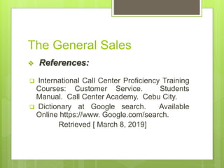 The general sales | PPTX