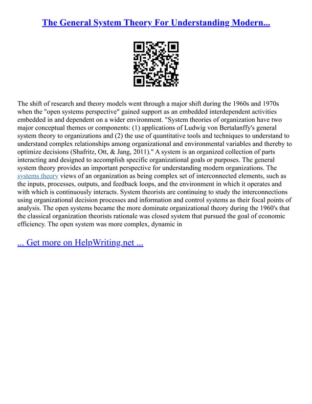 The General System Theory For Understanding Modern... | PDF | Business ...