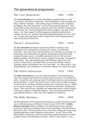 The Generational Progression | DOC