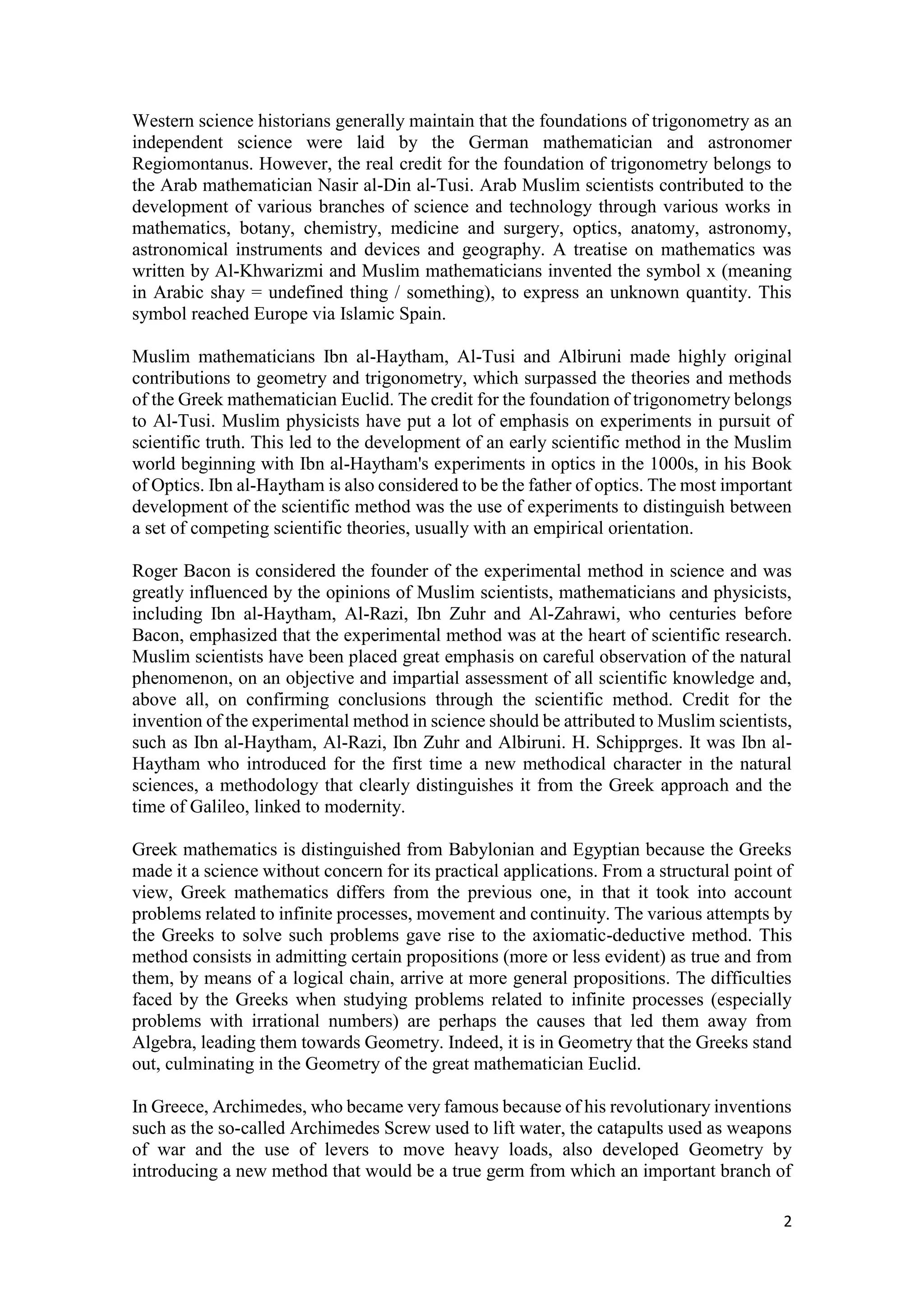 THE GENESIS OF SCIENCE AND ITS EVOLUTION THROUGHOUT HISTORY | PDF