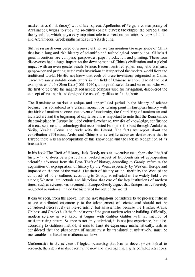 THE GENESIS OF SCIENCE AND ITS EVOLUTION THROUGHOUT HISTORY | PDF