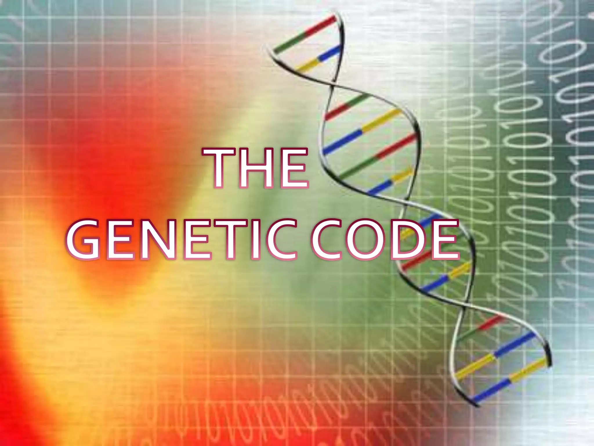 The genetic code | PPTX | Programming Languages | Computing