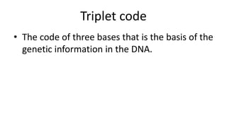 AS Biology - The genetic code | PPTX