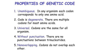 AS Biology - The genetic code | PPTX
