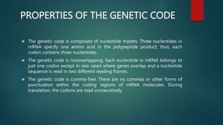 THE GENETIC CODE.pptx | Chemistry | Science