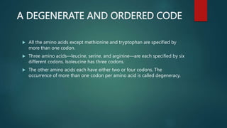 THE GENETIC CODE.pptx | Chemistry | Science