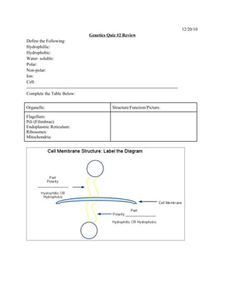 The genetics quiz 2 review | DOC