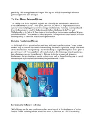 Understanding the Mechanisms Behind Genius | PDF