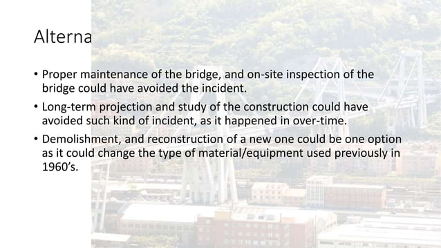 Case Study on The Genoa Bridge Collapse in Italy | PPTX | Civil ...
