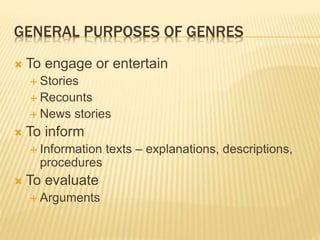 The genre approach to literacy | PPTX