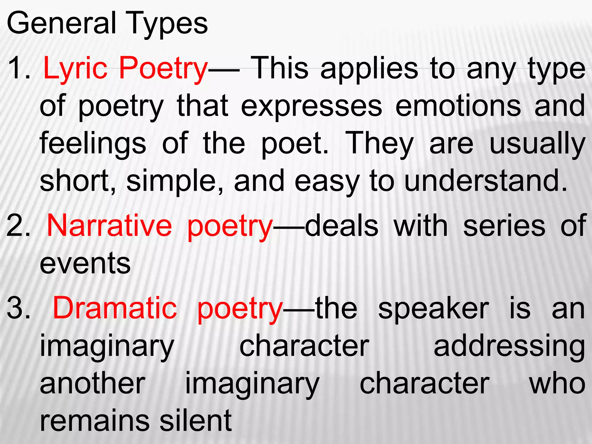 The genres and their elements | PPTX