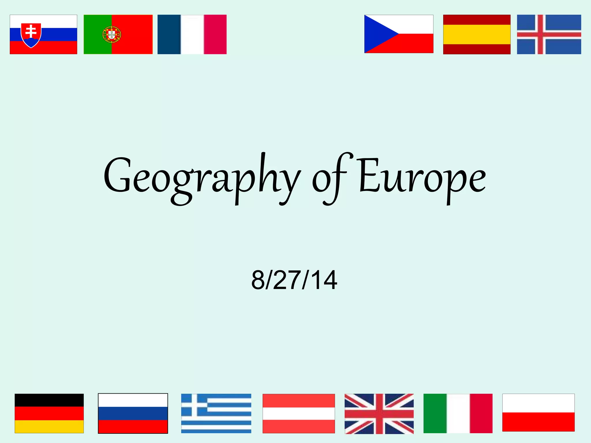 Geography of Europe | PPT