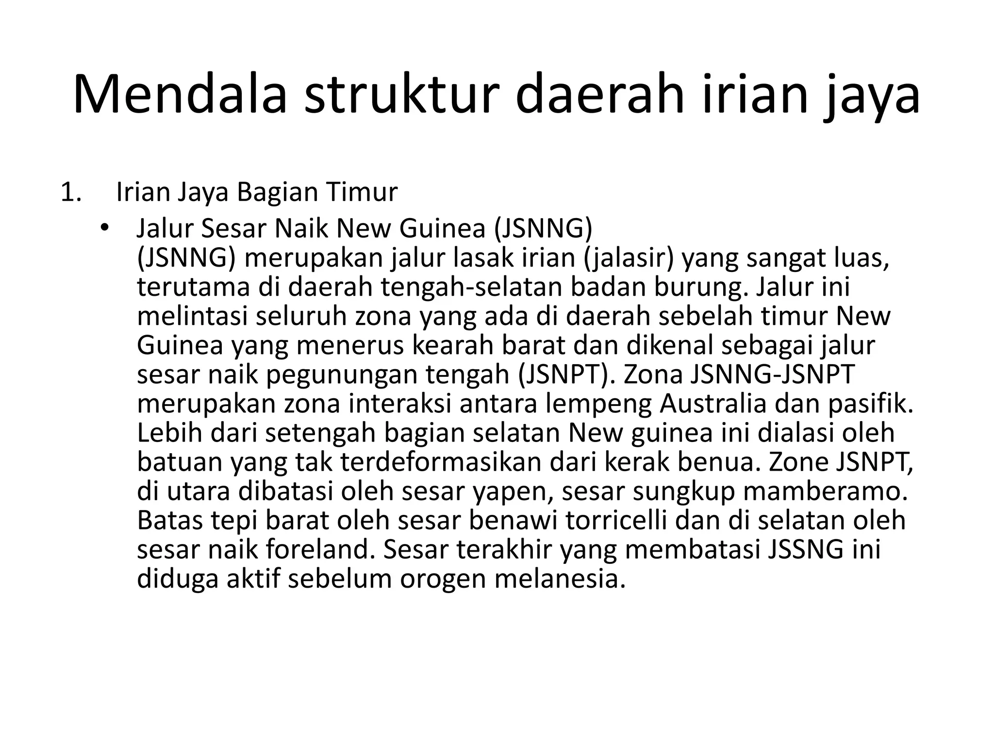 Geologi Irian Jaya (Papua) | PPTX