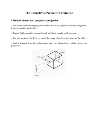 The geometry of perspective projection | PDF