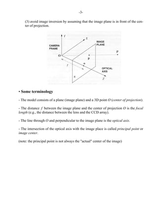 The geometry of perspective projection | PDF