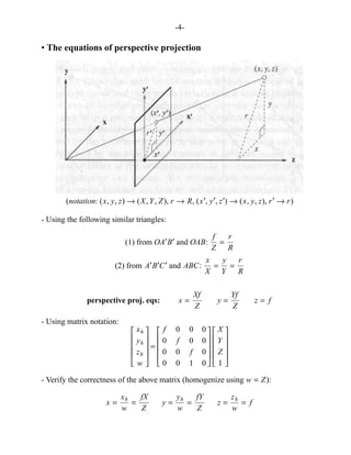 The geometry of perspective projection | PDF