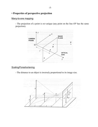 The geometry of perspective projection | PDF