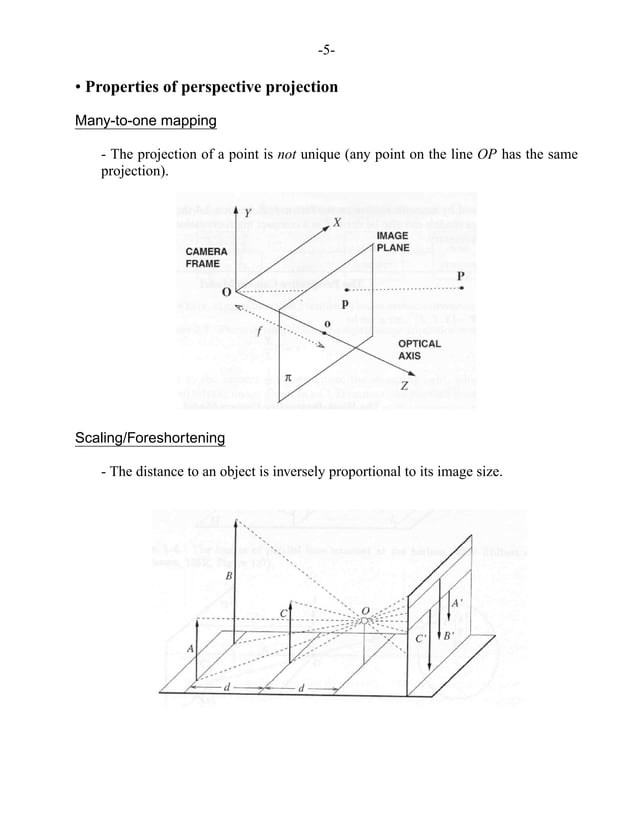 The geometry of perspective projection | PDF