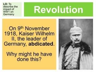 The German Revolution 1918 | PPTX