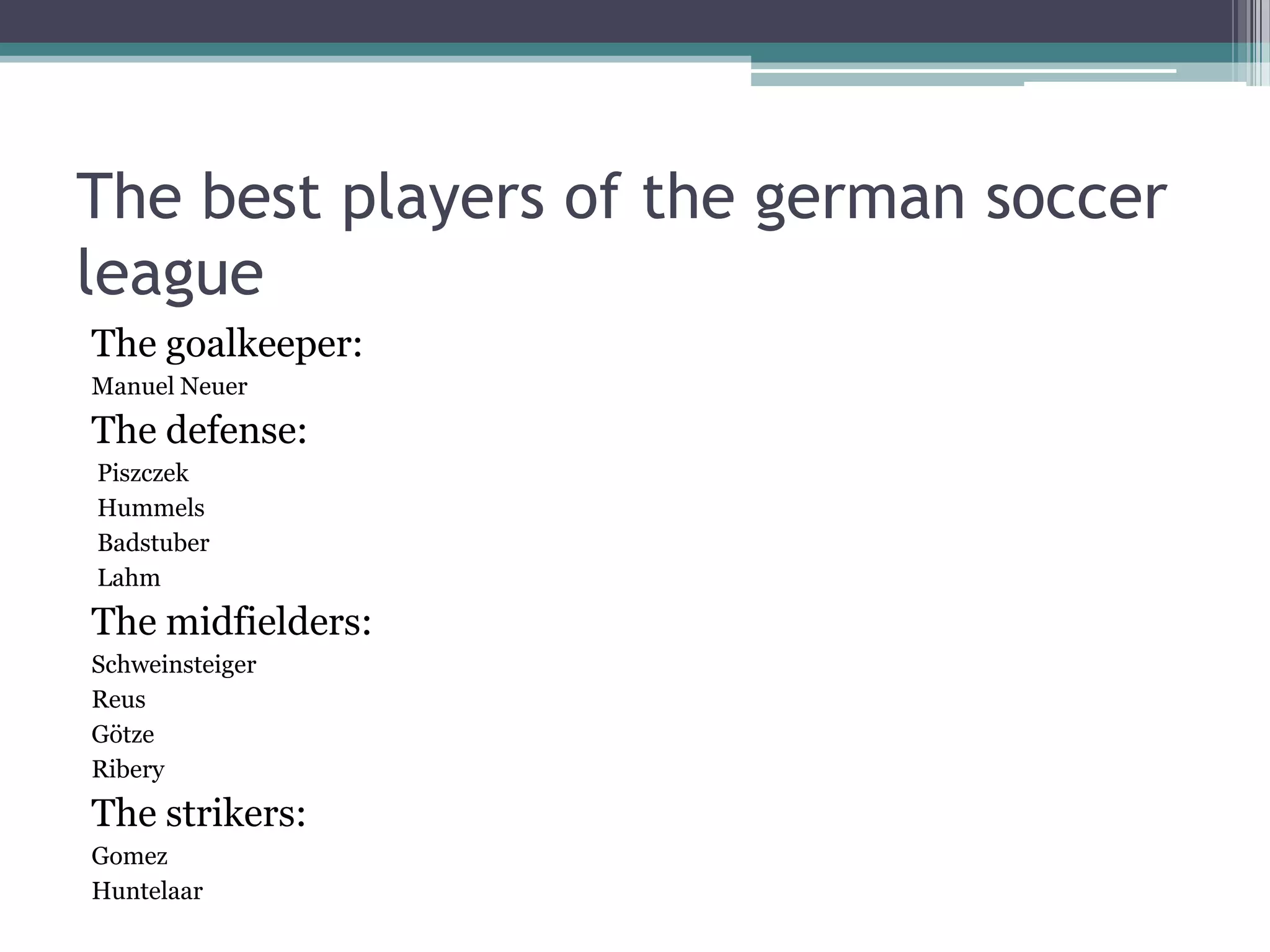 The german soccer league | PPTX | Soccer | Sports
