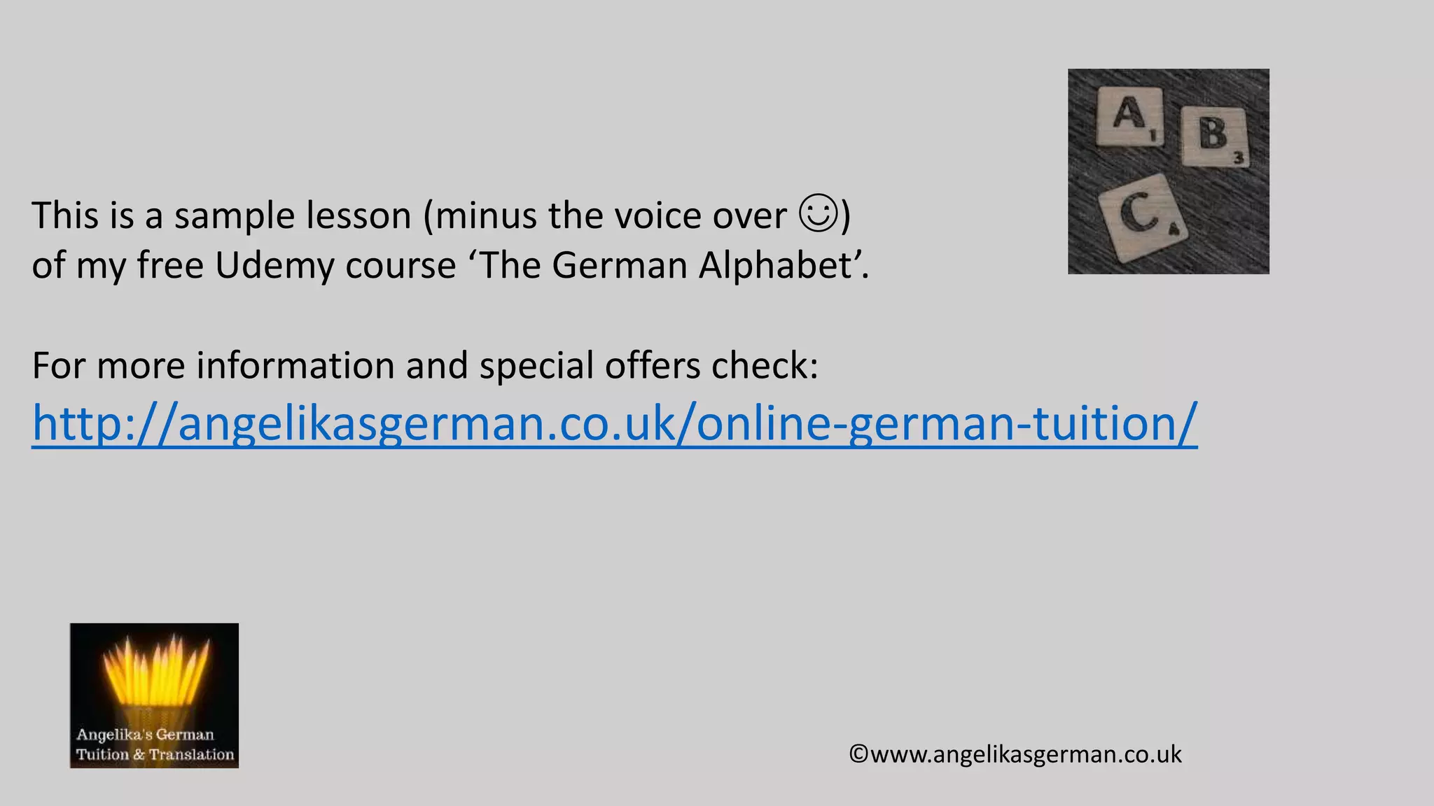 The German spelling alphabet | PPTX