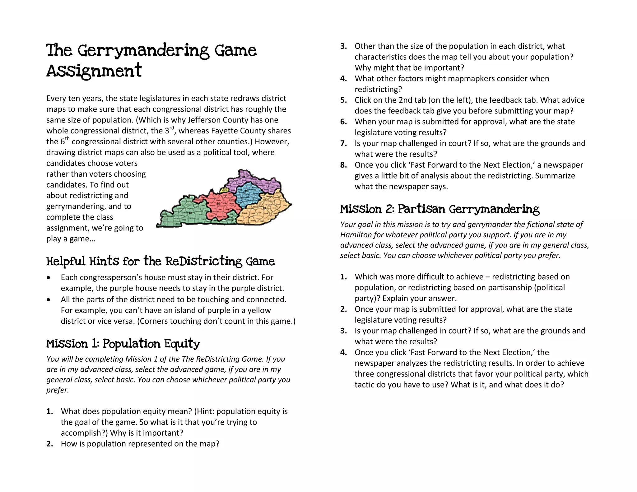 The Gerrymandering Game | PDF