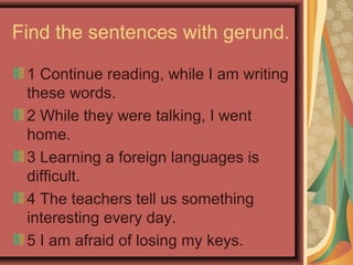 The gerund 9 form | PPT