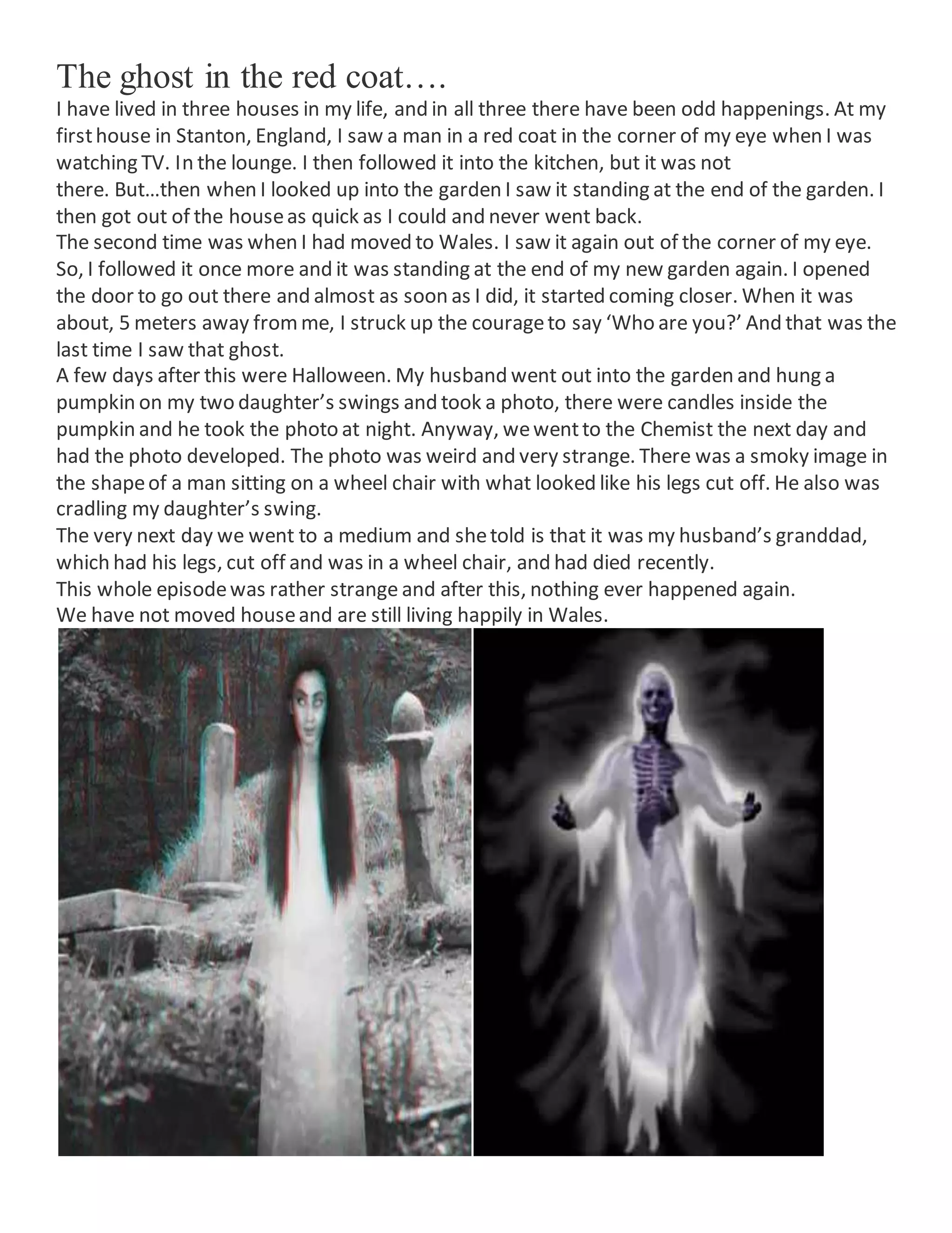 The ghost....... | DOCX | Paranormal Phenomena | Hobbies & Interests