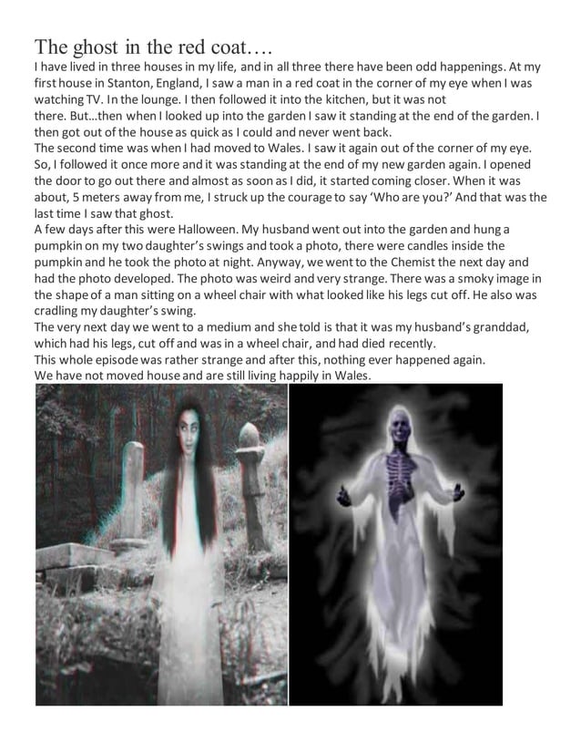 The ghost....... | DOCX | Paranormal Phenomena | Hobbies & Interests