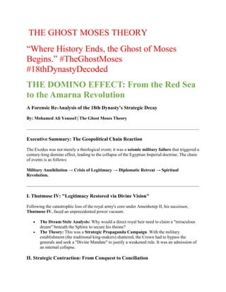 THE GHOST MOSES THEORY. “Where History Ends, the Ghost of Moses Begins ...
