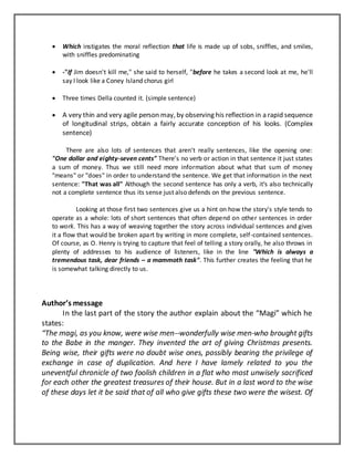 Stylistic analysis The gift of Magi | DOCX