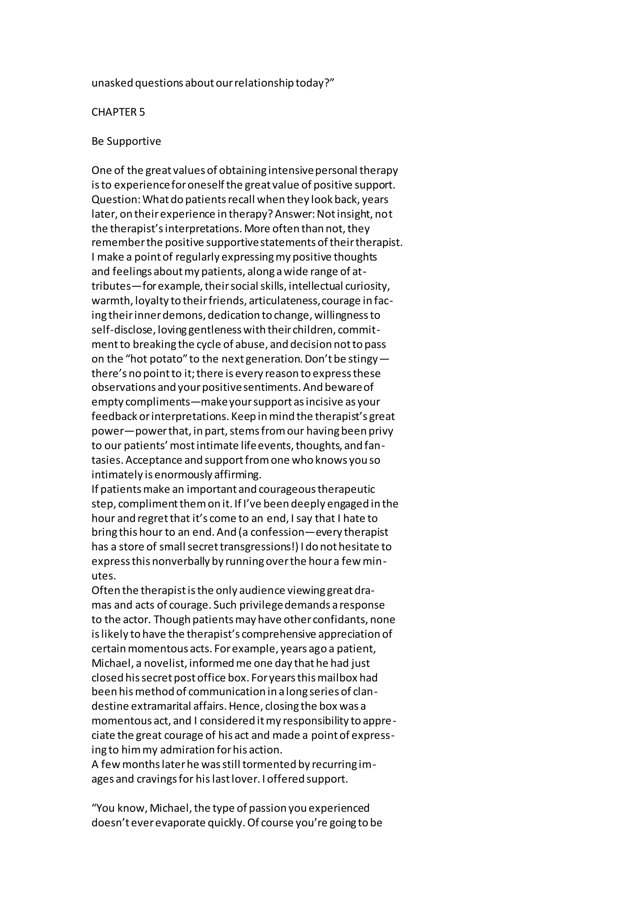 The gift of therapy yalom | DOCX