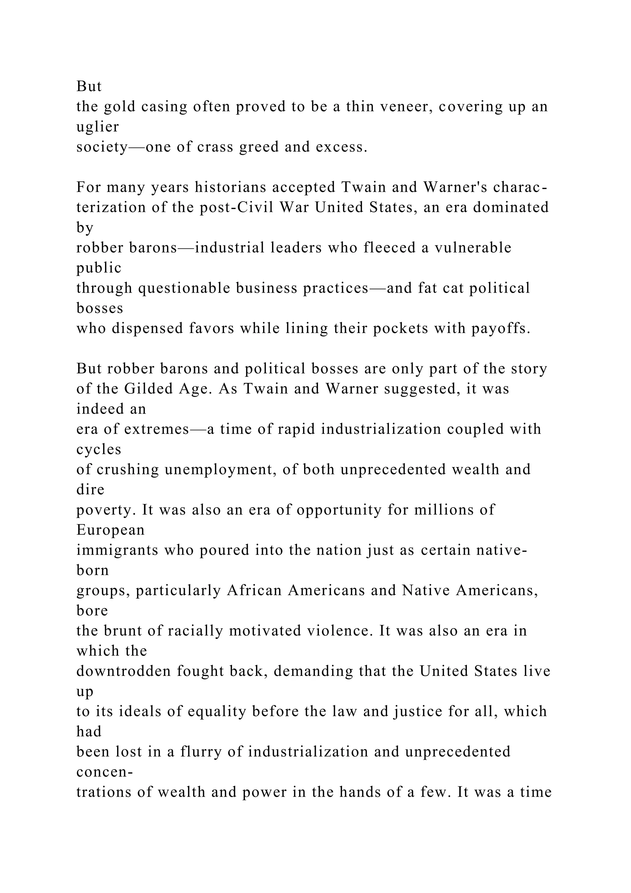 The Gilded AgeA History in DocumentsJanette .docx