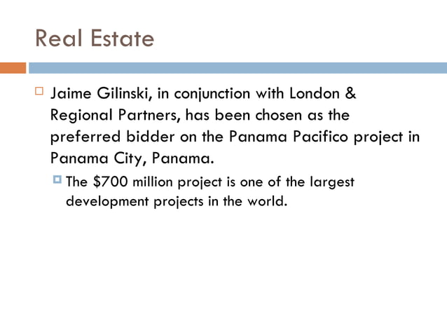 The Gilinski Group – Growing in Colombia and Beyond | PPT