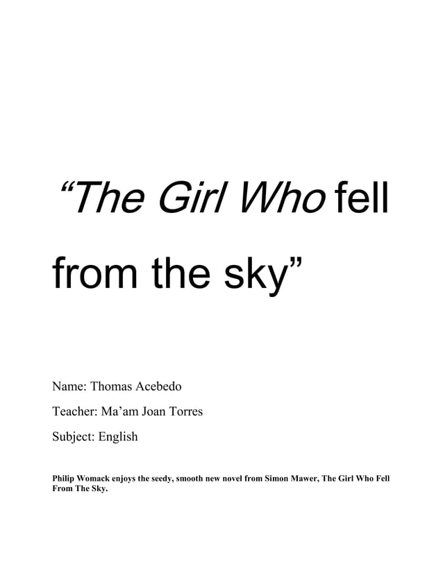 The girl who fell from the sky | DOCX | Fiction | Books and Literature