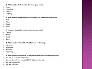 The Giver Final Copy | PPT