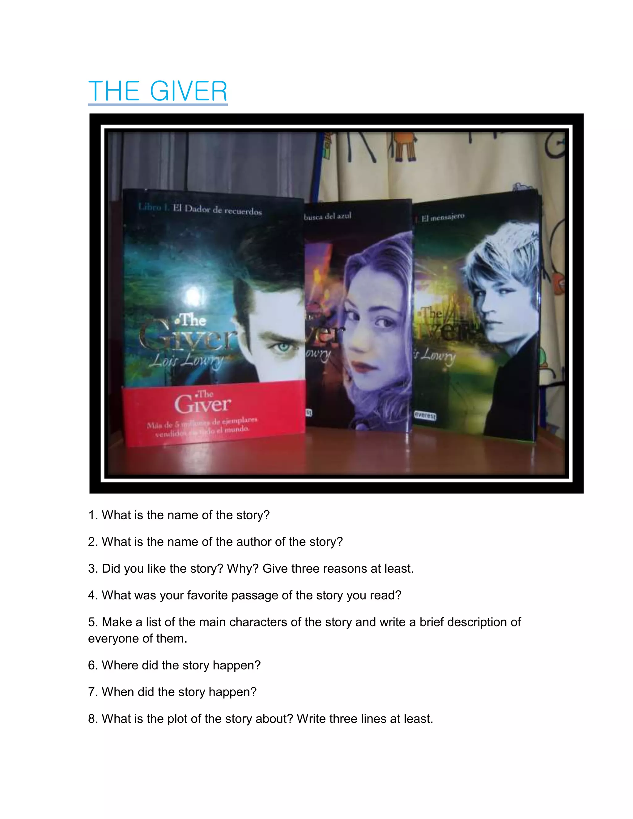 The giver | DOCX | Drama | Genres