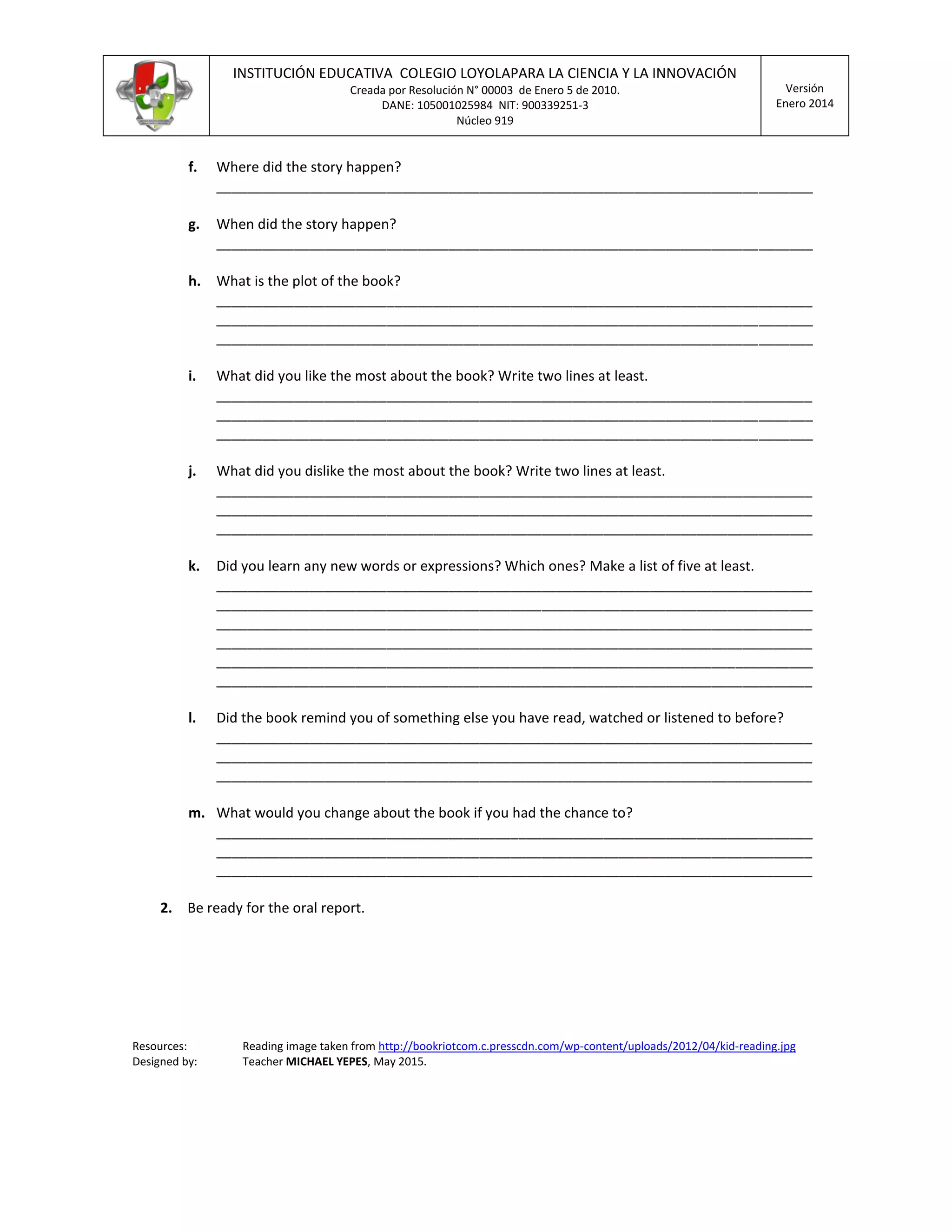 THE GIVER BOOK REPORT | PDF