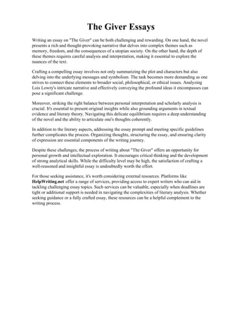 The Giver Essays.pdf