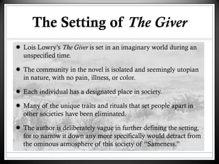 The Giver Background Info | PDF